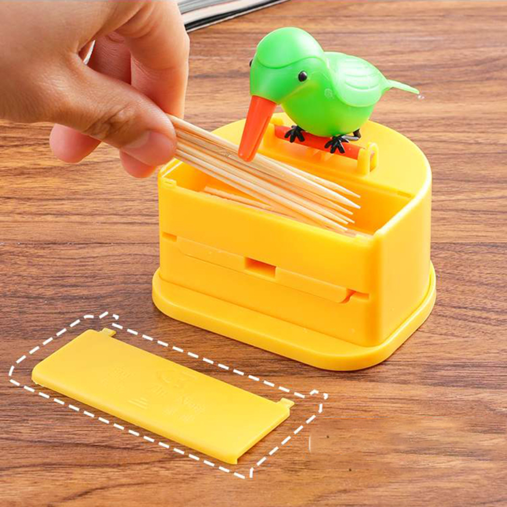 Small Bird Toothpick Container Press Toothpick Dispenser Storage Box ...