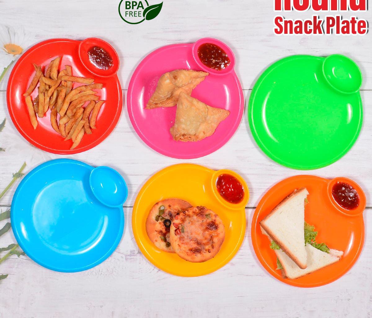 Round Snack Plate multicolor - BHMart