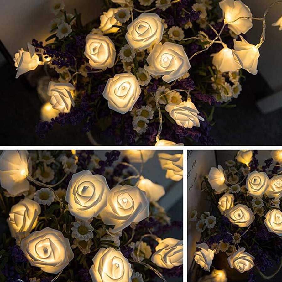 LED Rose Flower Lights – Romantic Battery Operated Decor - BHMart